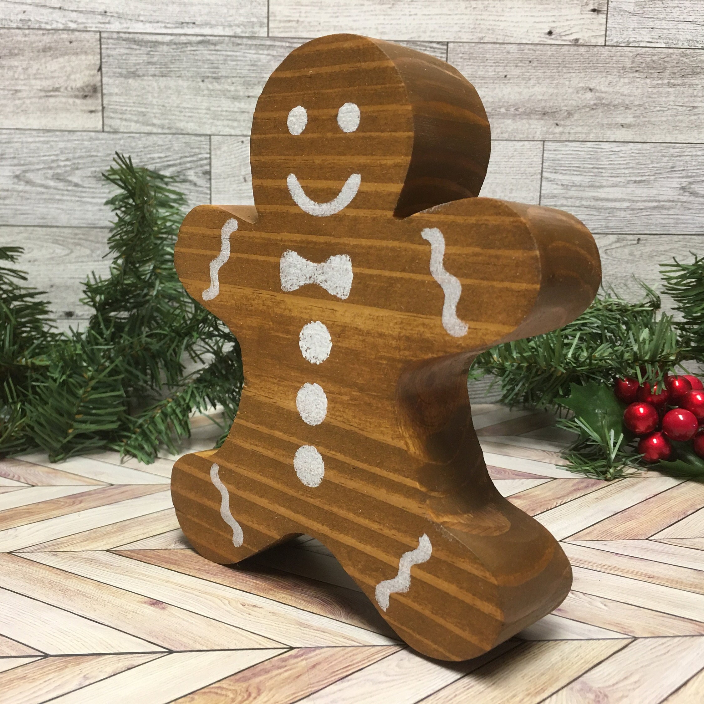 Handmade Wooden Gingerbread Man: Rustic Christmas Decoration - Etsy