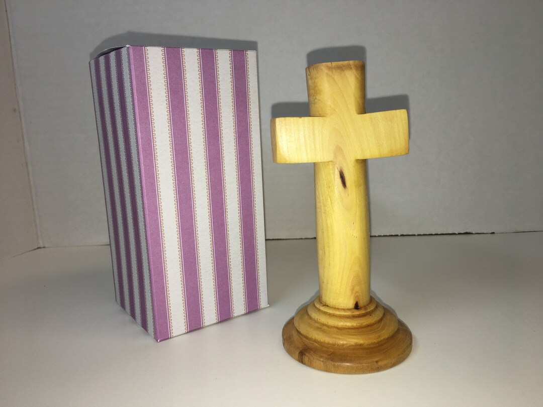 Standing Wooden Cross, Hand-turned Cross, Hardwood Cross, Religious ...