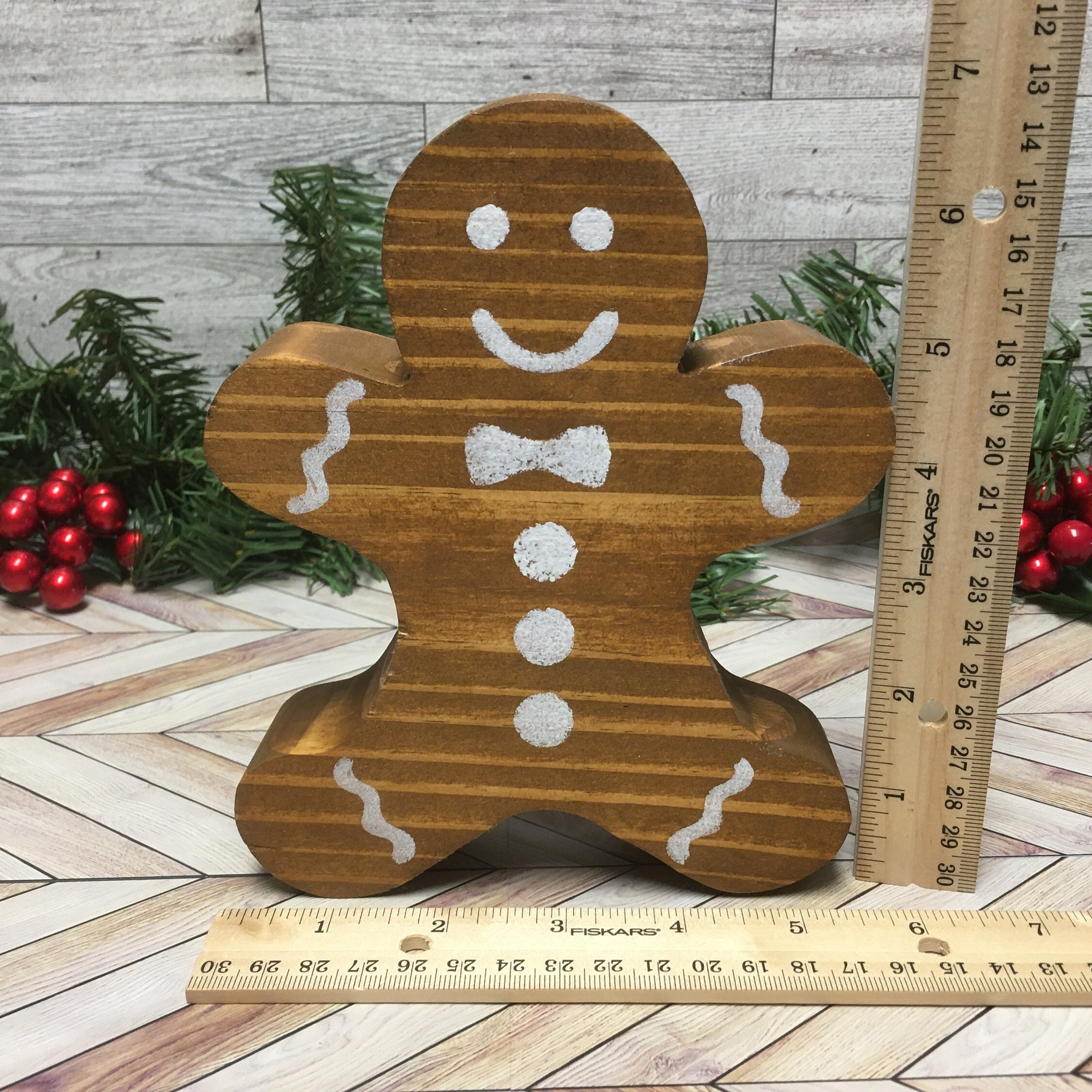 Handmade Wooden Gingerbread Man: Rustic Christmas Decoration - Etsy