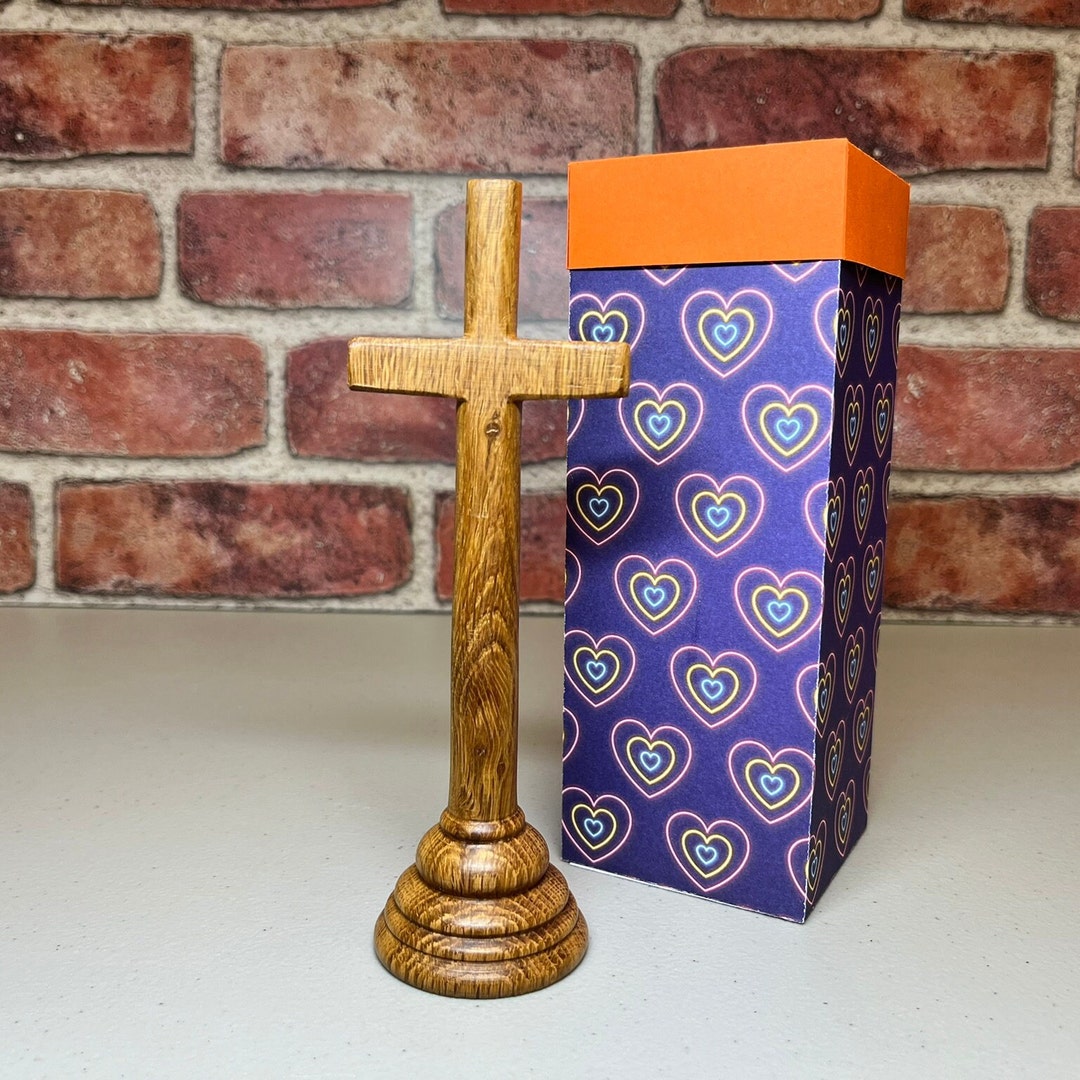 Standing Wooden Cross, Hand-turned Cross, Hardwood Cross, Religious ...