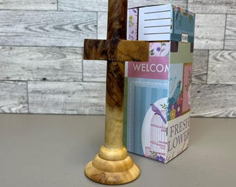 Standing Wooden Cross, Hand-turned Cross, Hardwood Cross, Religious ...