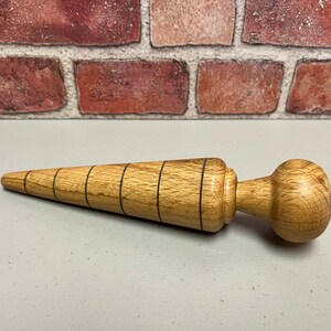 Oak Wood Garden Dibber, Hand Turned Oak Wood Dibbler Tool, Seed ...