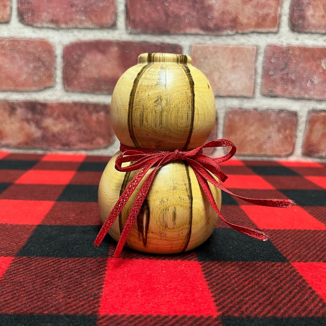 Spalted Birch Wood Vase: Farmhouse Tier Tray Decor (4.125