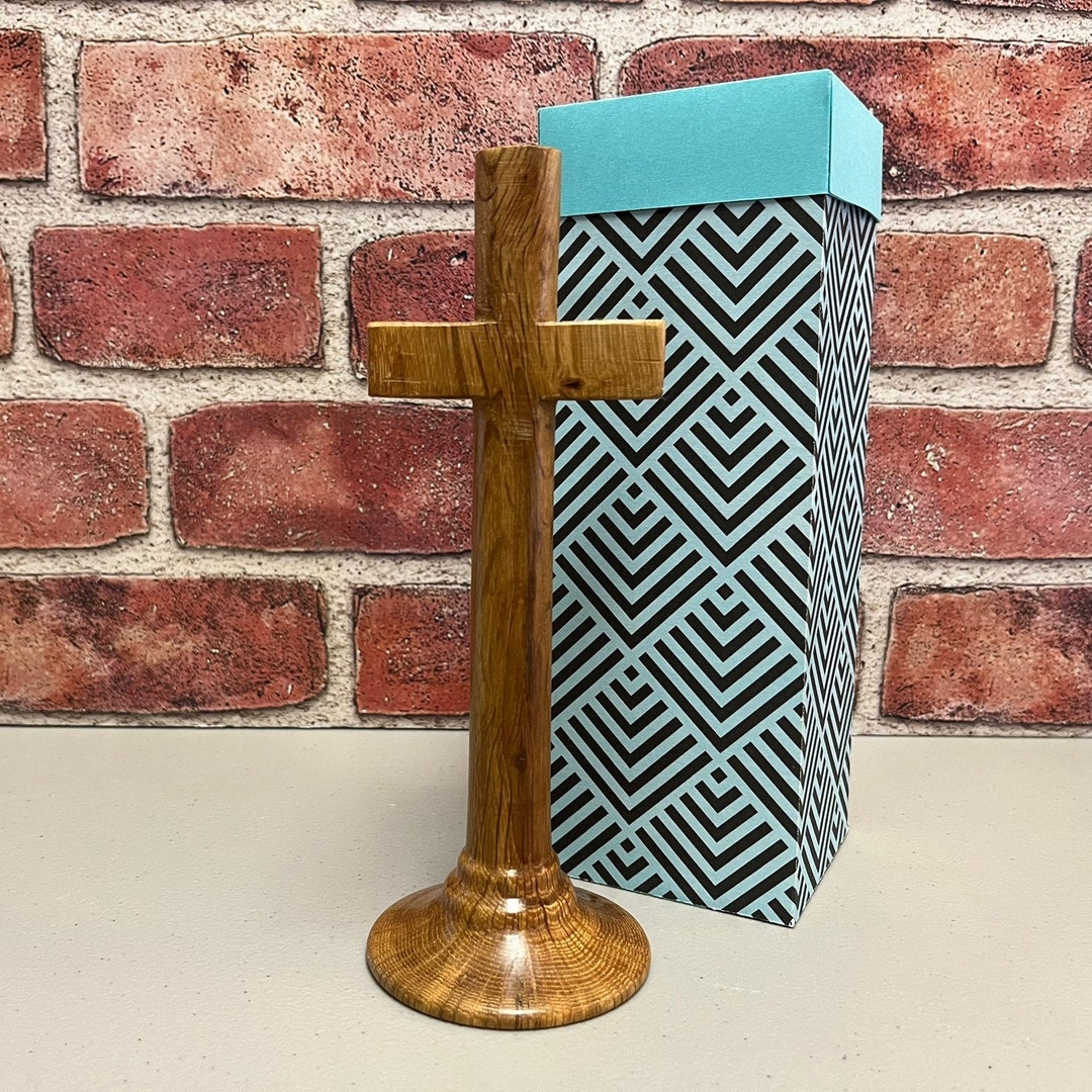 Standing Wooden Cross, Hand-turned Cross, Hardwood Cross, Religious ...