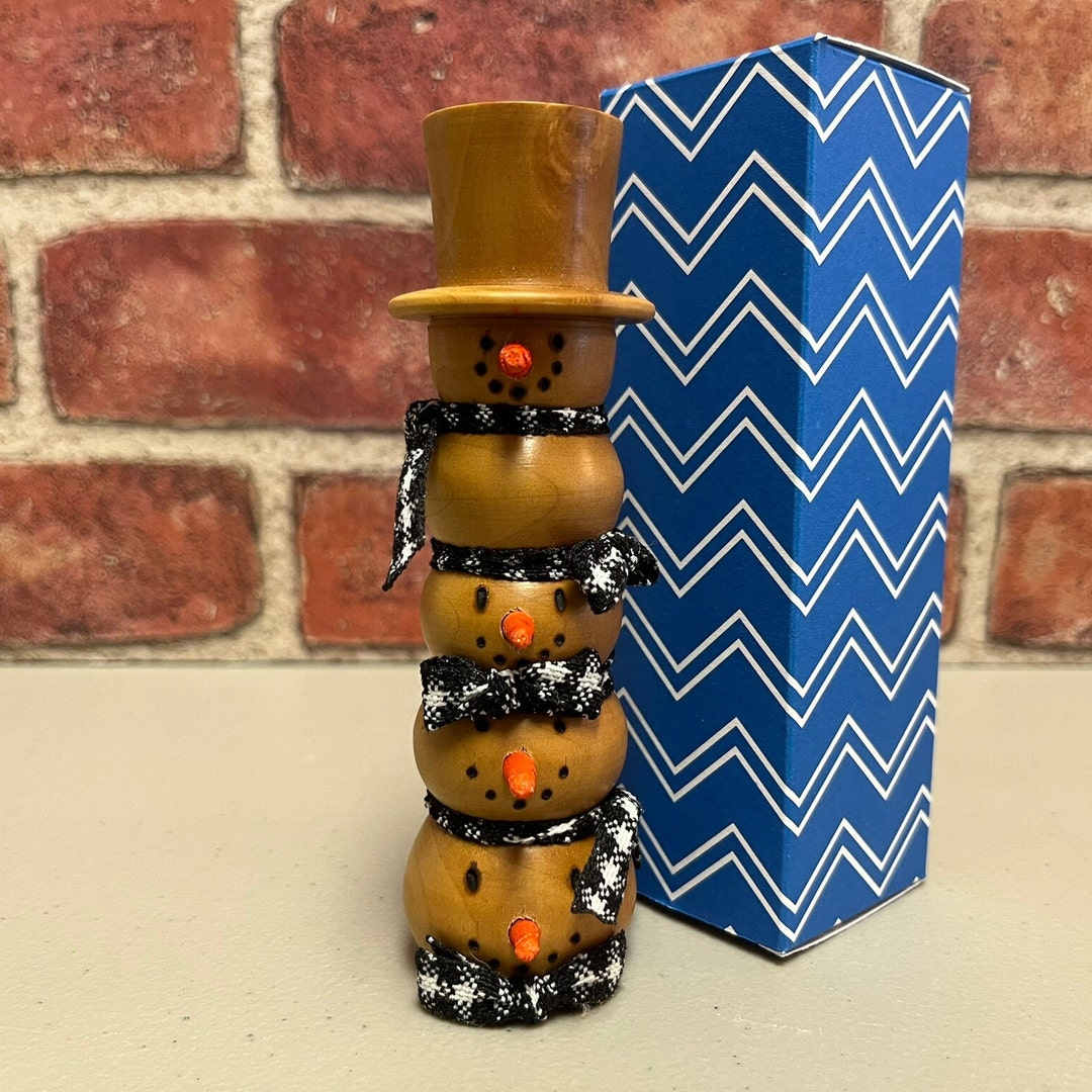 Handcrafted Wooden Snowman Stack, Hardwood Winter Decor - Etsy