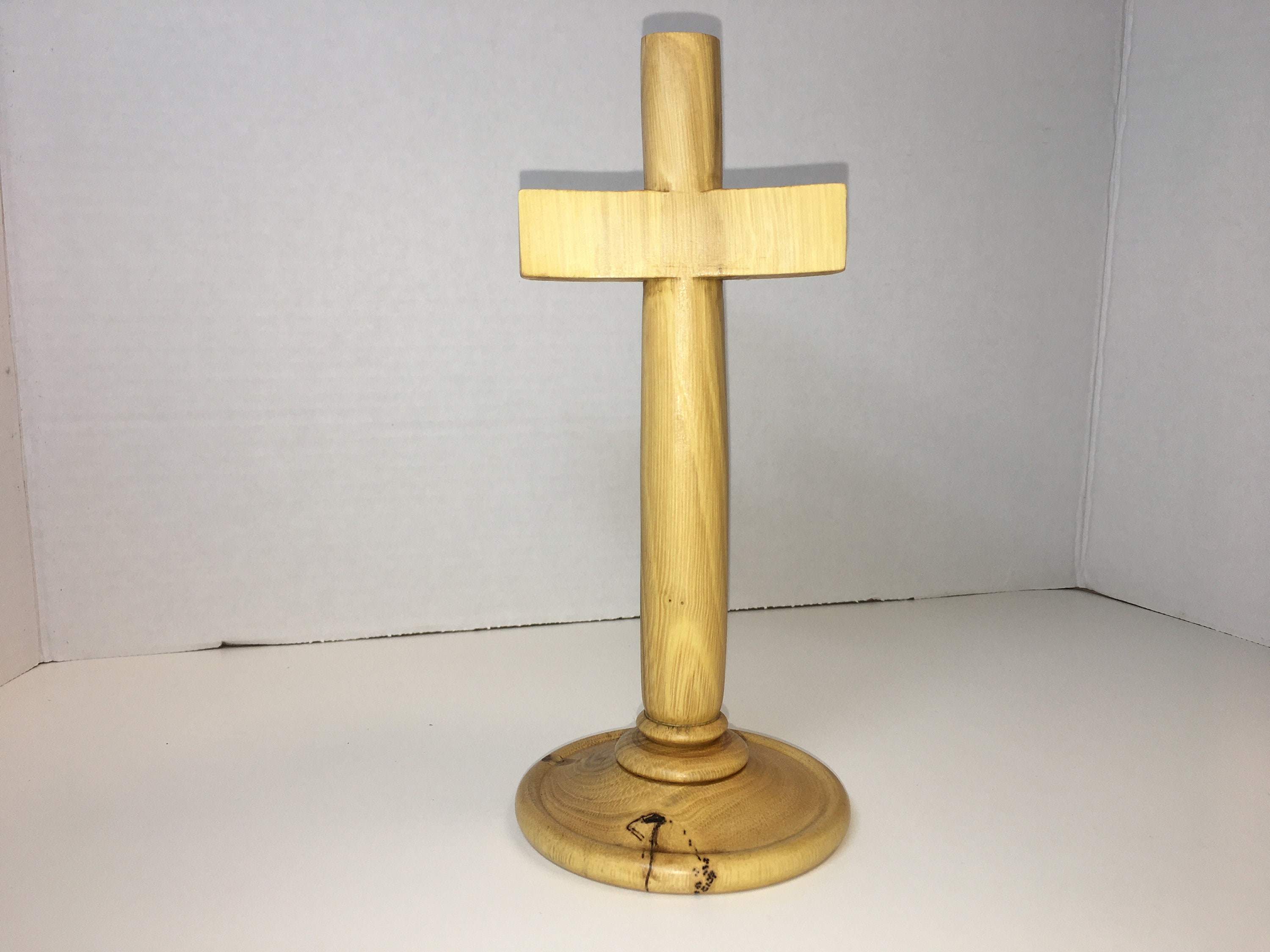 Standing Wooden Cross, Hand-turned Cross, Hardwood Cross, Religious ...