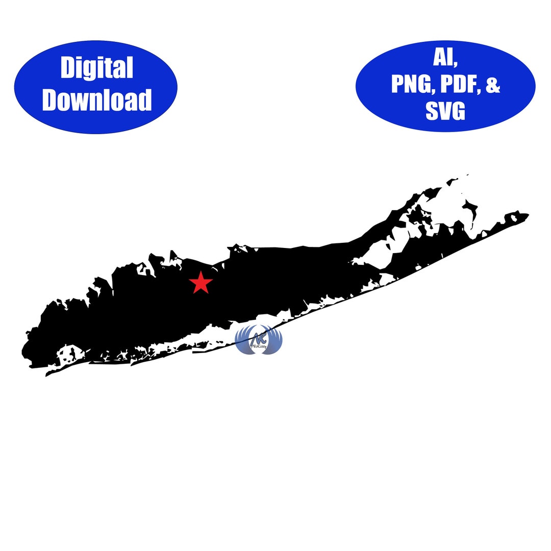 Star Inside of Long Island New York SVG, DXF, Adobe Illustrator & PNG ...