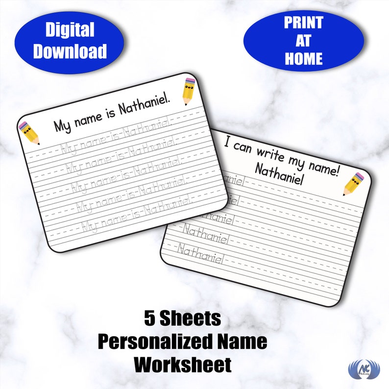 Printable Personalize Name Tracing and Writing Practice Worksheet - Etsy