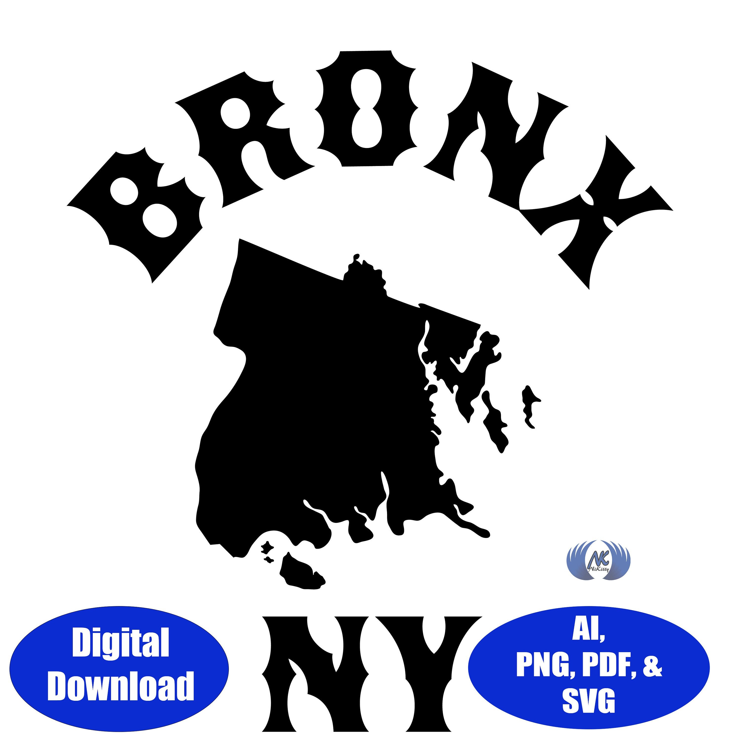 Bronx New York City Borough SVG DXF Adobe Illustrator & - Etsy