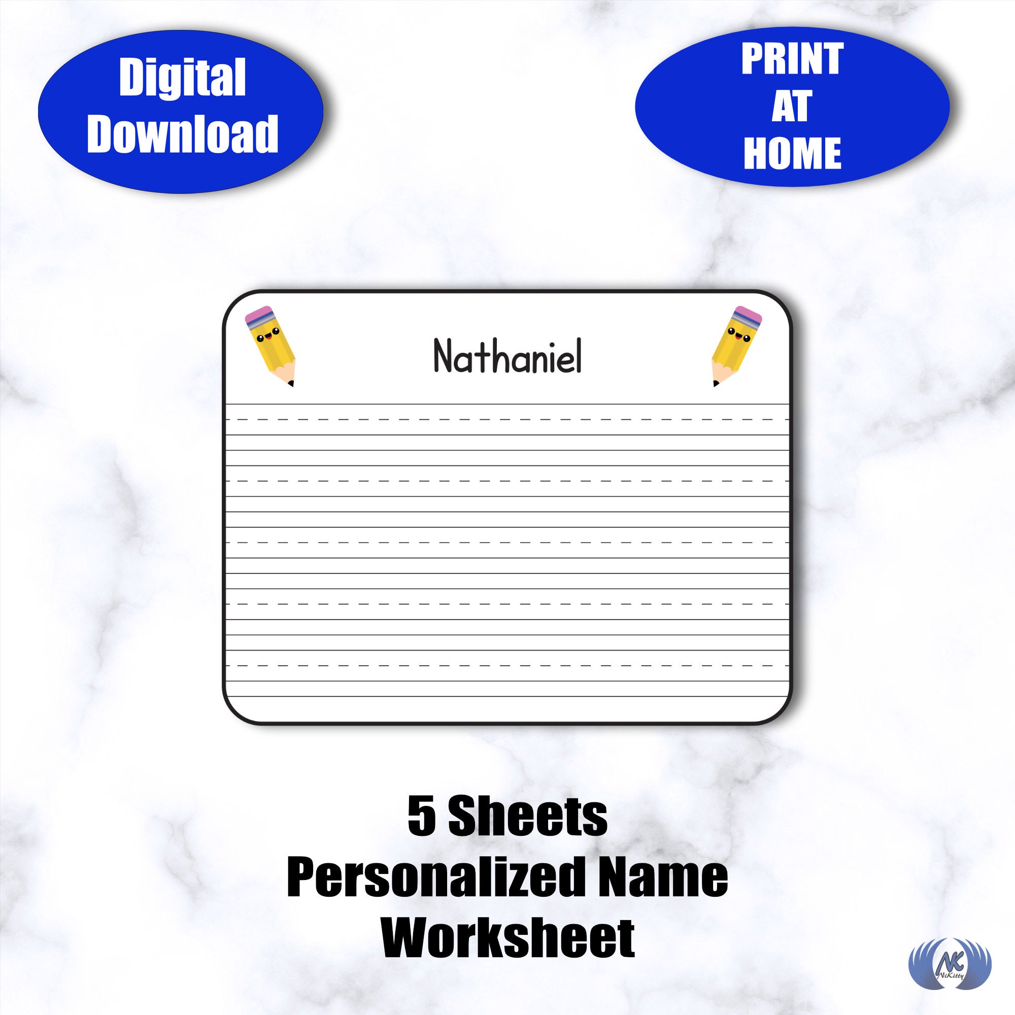 Printable Personalize Name Tracing and Writing Practice Worksheet - Etsy
