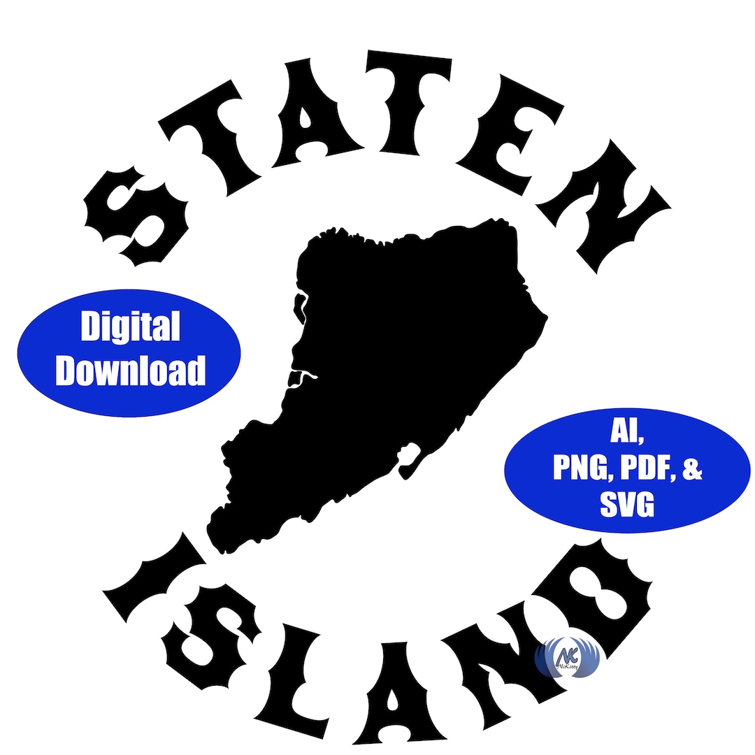 Staten Island New York City SVG, DXF, Adobe Illustrator & PNG Download ...