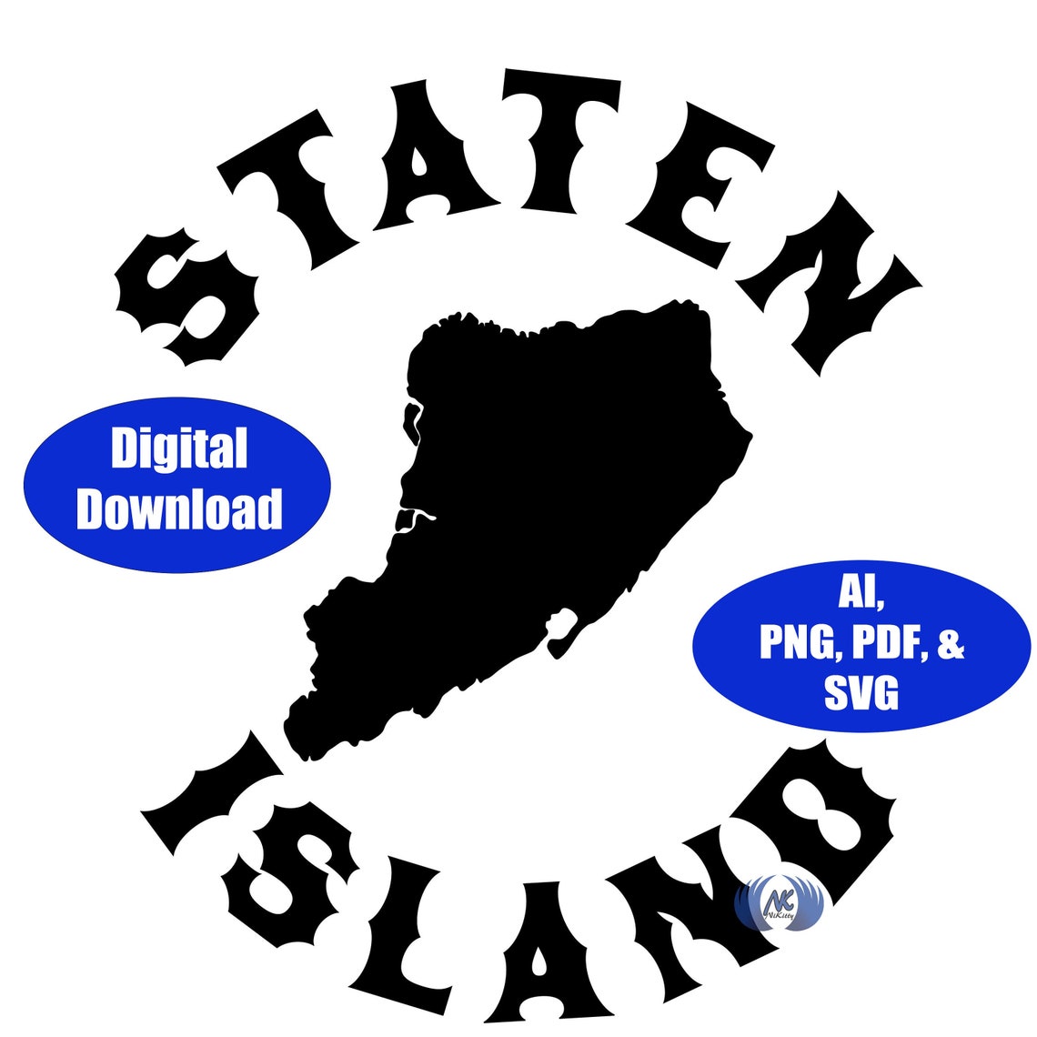 Staten Island New York City SVG, DXF, Adobe Illustrator & PNG Download ...