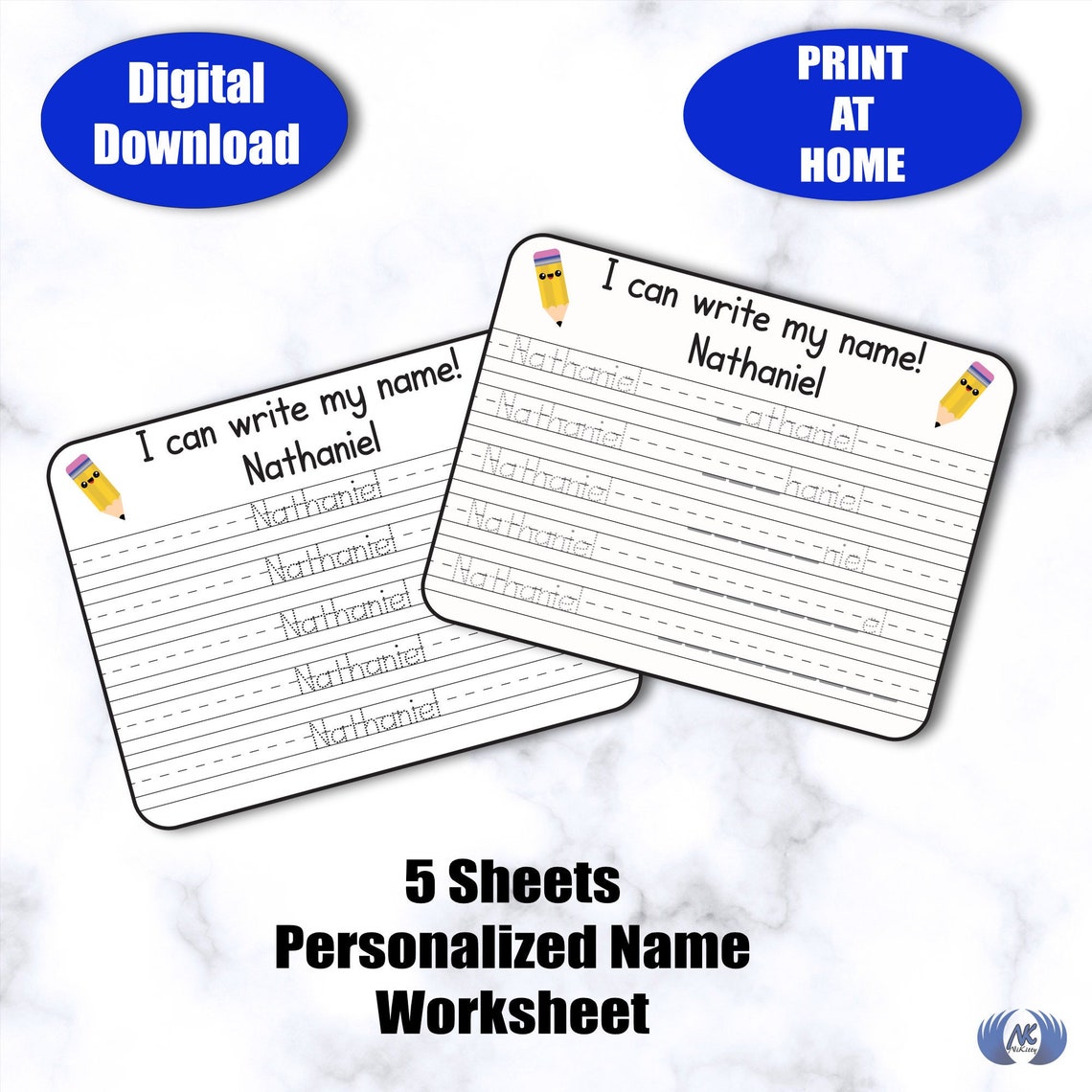 Printable Personalize Name Tracing and Writing Practice Worksheet - Etsy