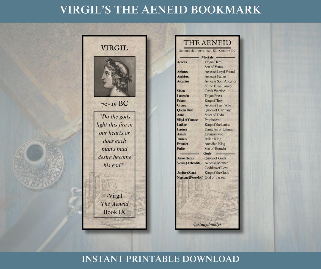 Virgil's Aeneid Bookmark/character List - Homeschool, Drama Classroom ...