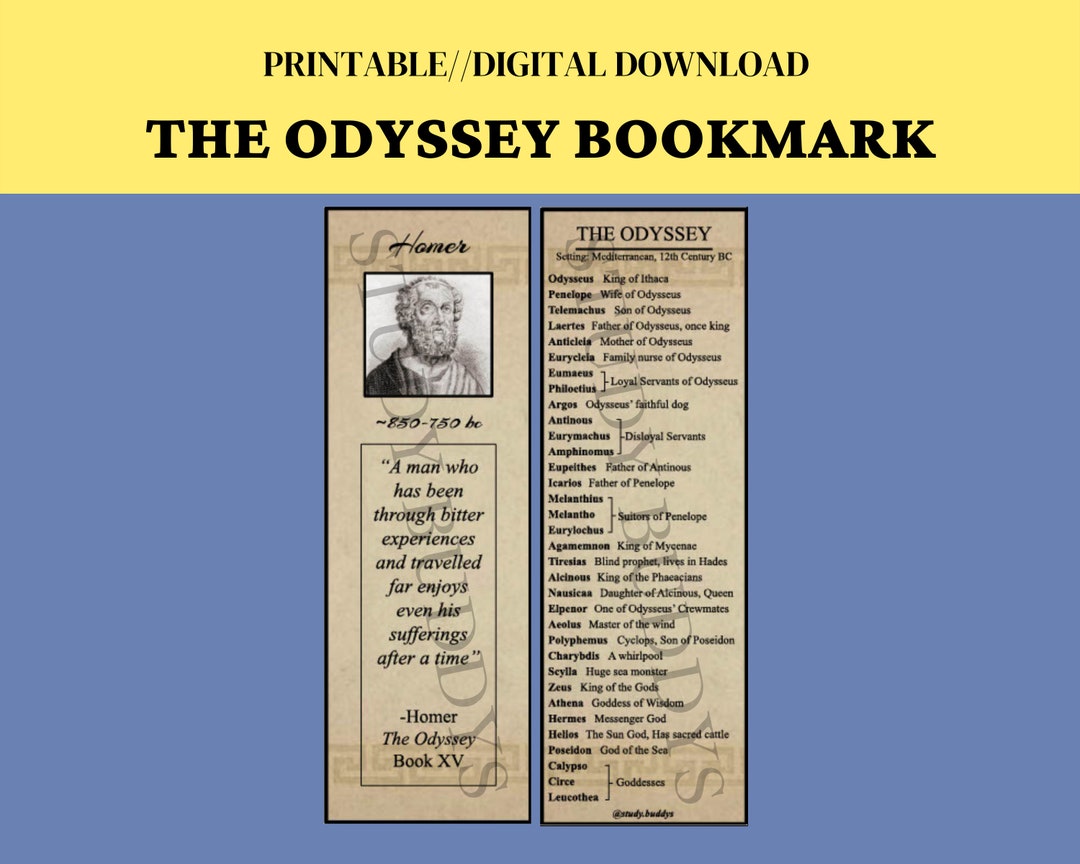 Homer the Odyssey Bookmark/character List - Homeschool, Drama Classroom ...