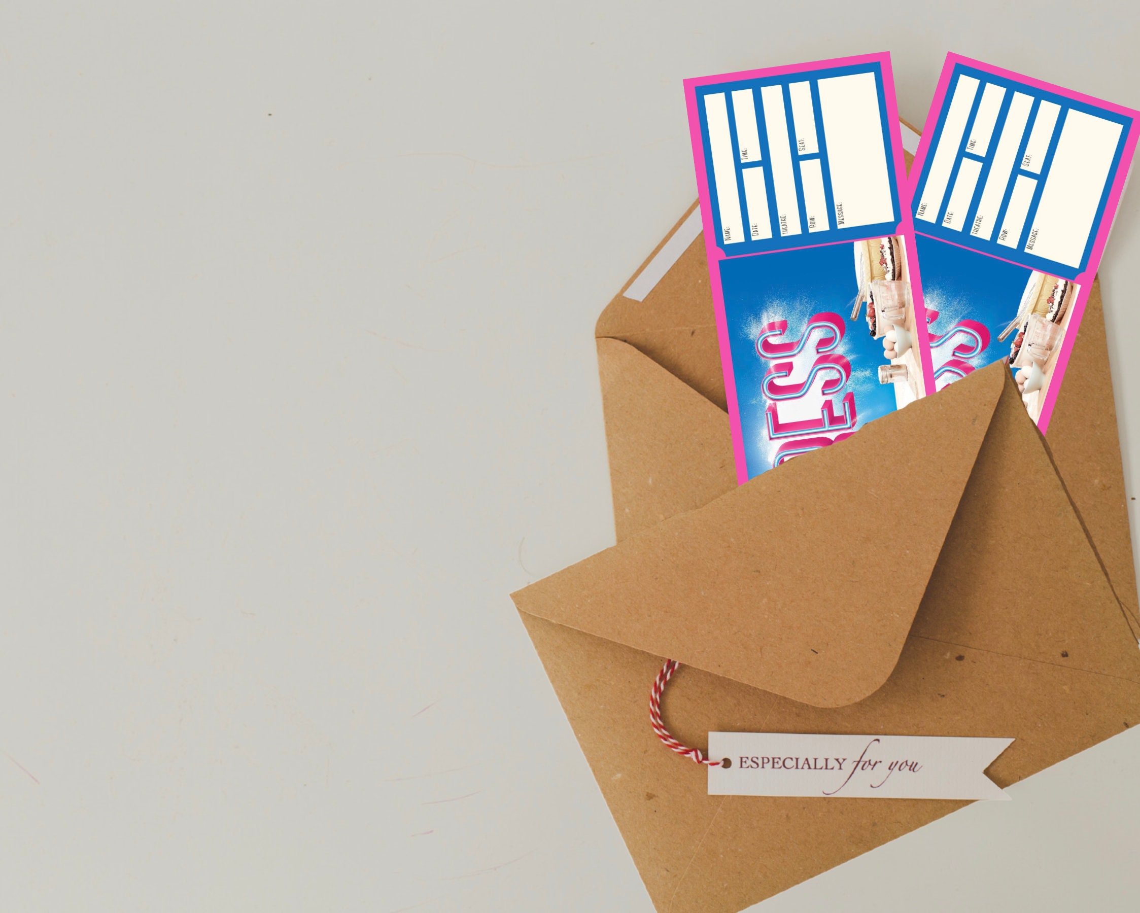 Printable WAITRESS Broadway Faux Ticket, Surprise Editable Gift ...