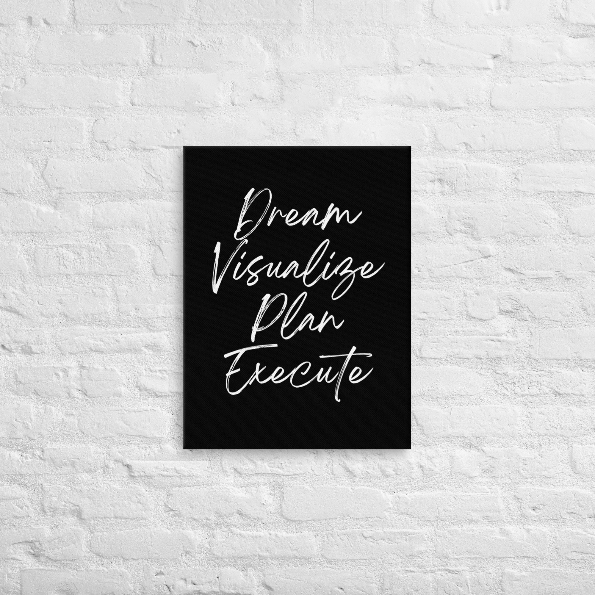 Dream, Visualize, Plan, Execute Canvas Art Motivational Wall Decor for ...