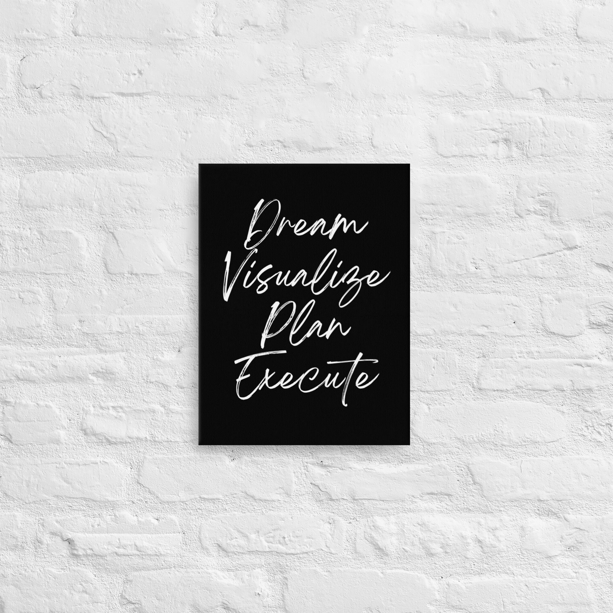 Dream, Visualize, Plan, Execute Canvas Art Motivational Wall Decor for ...