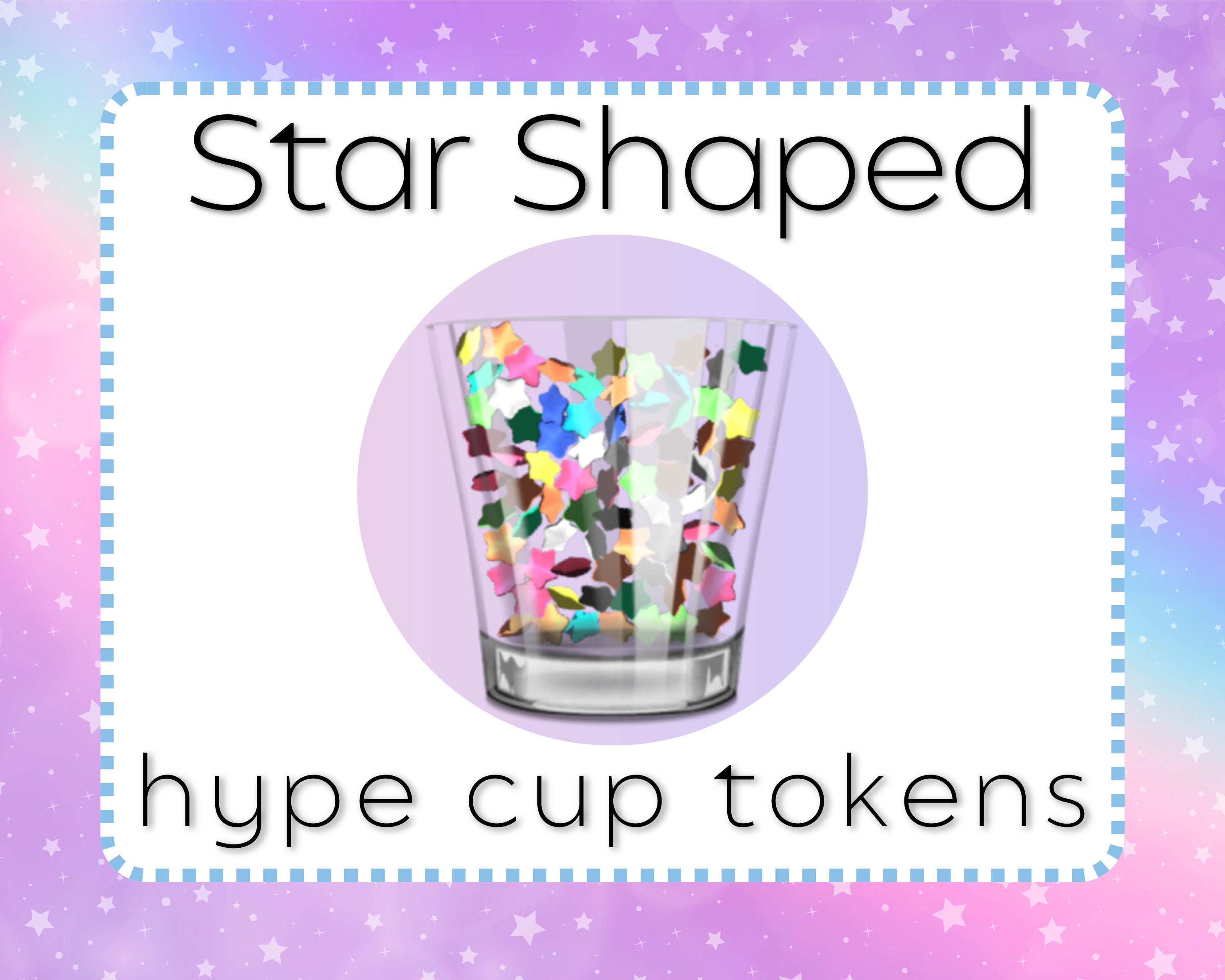 Star Shaped Hype Cup Tokens - Etsy