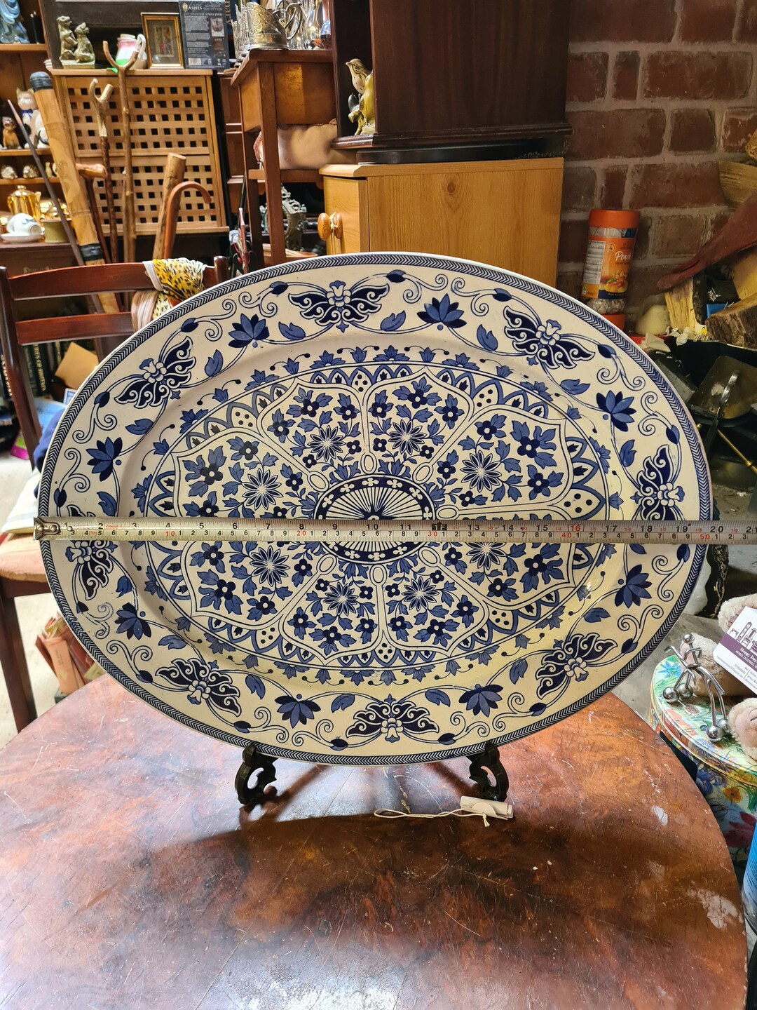 Thomas Booth & Sons Blue and White Oval Platter - Etsy