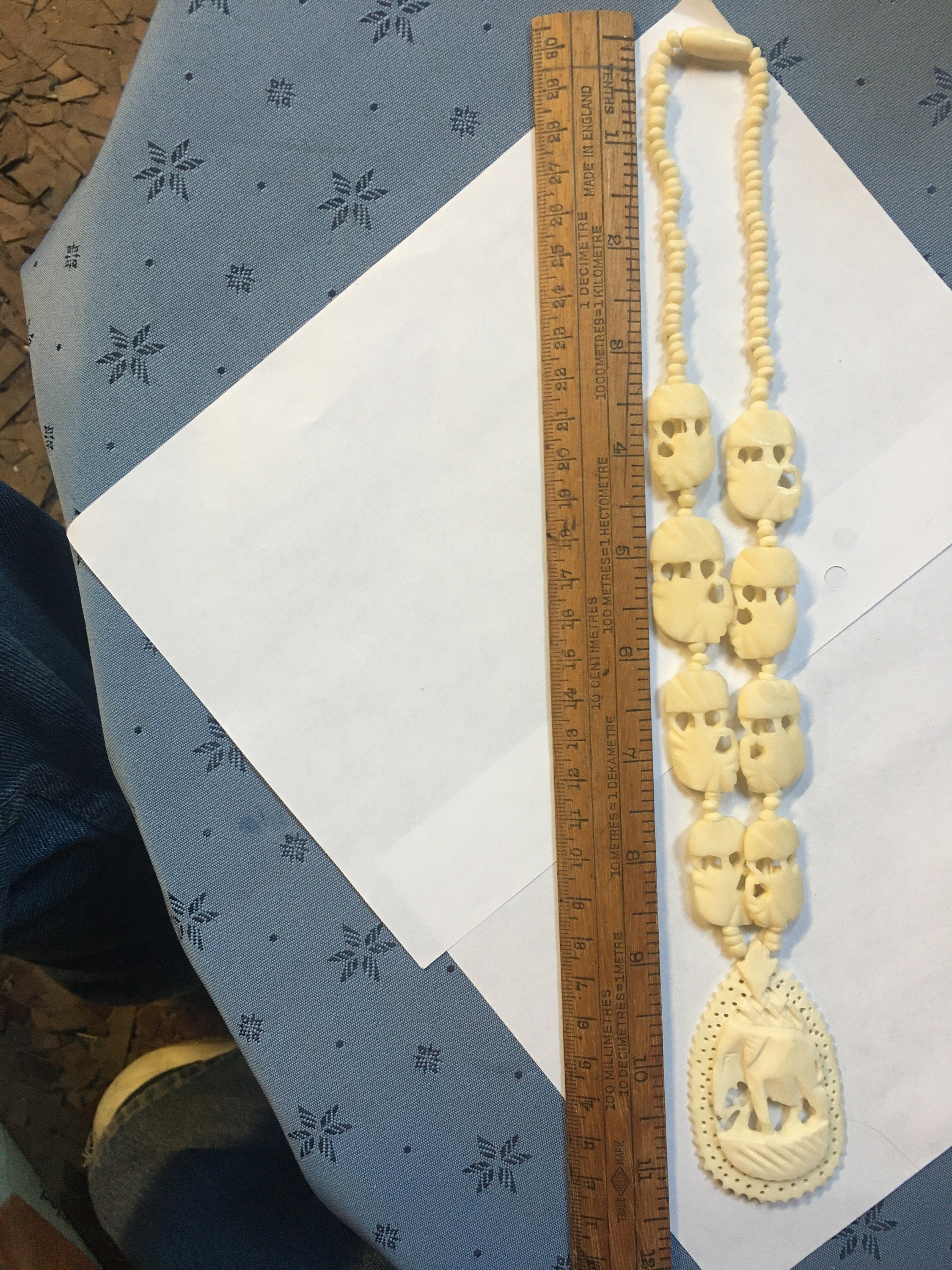 Chinese Carved Bone Elephant Necklace - Etsy