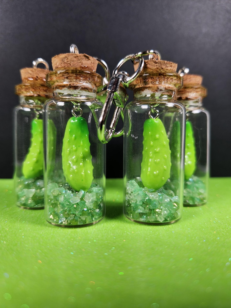 Pickle in A Jar Keychain - Etsy