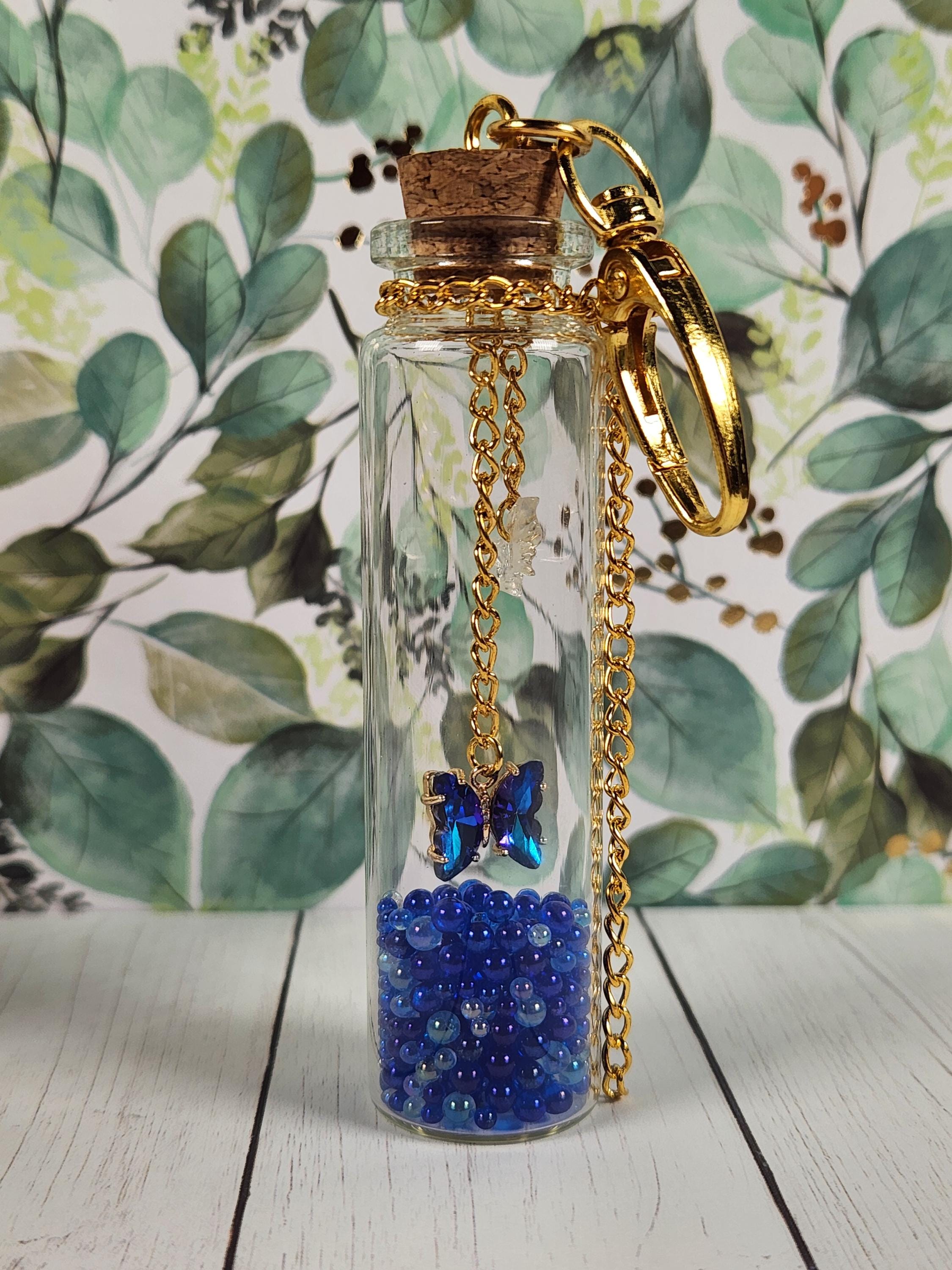 Crystal Butterfly Bottle Keychain - Etsy