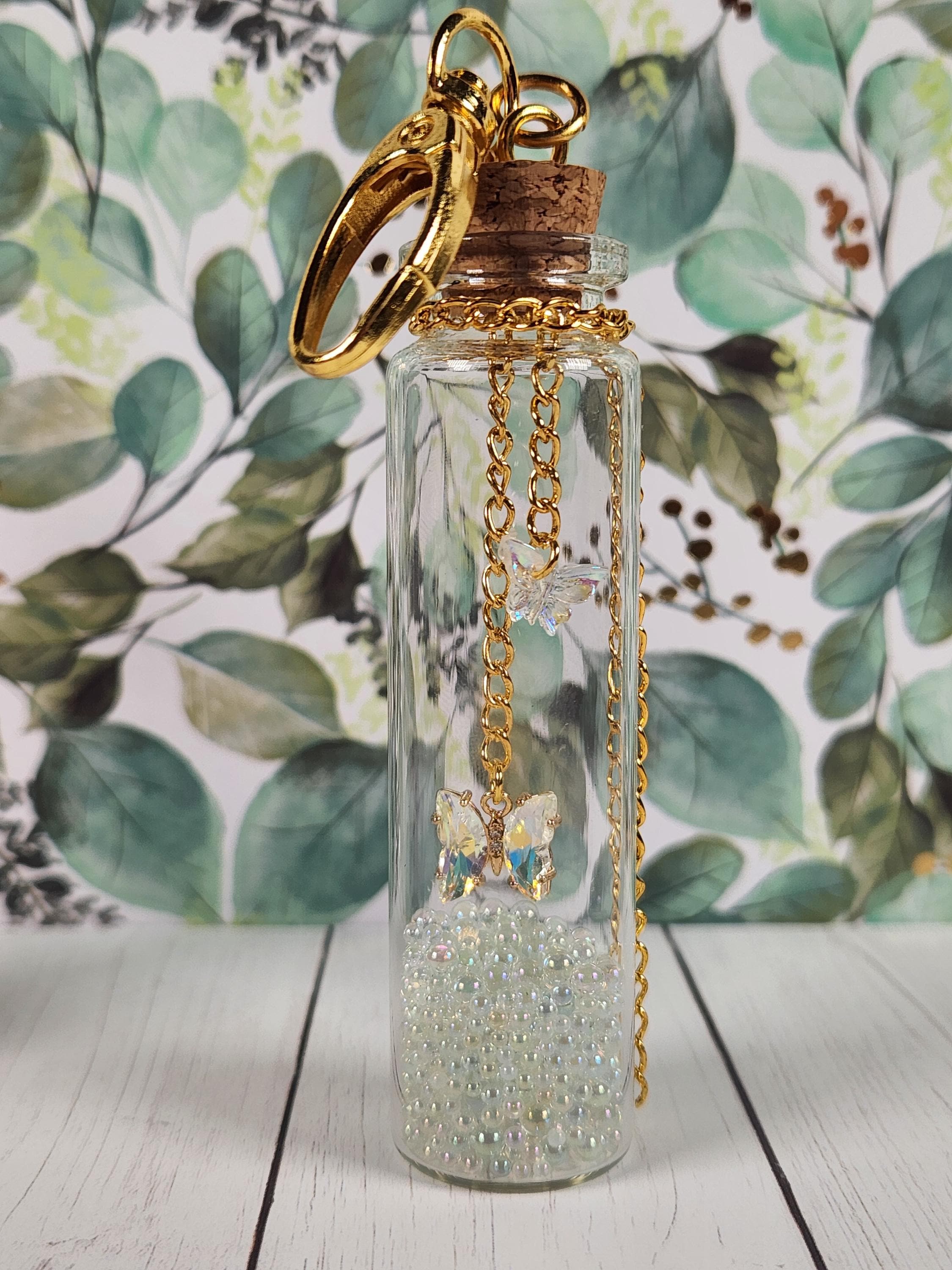 Crystal Butterfly Bottle Keychain - Etsy