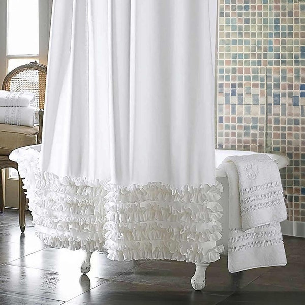 Ruffle Shower Curtain - Etsy