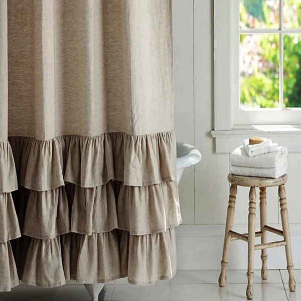 Ruffle Shower Curtain - Etsy