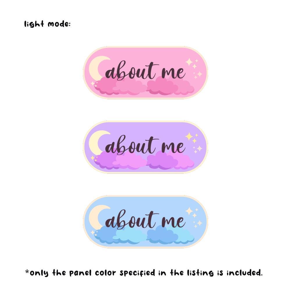 Purple Cloud and Moon Panels for Twitch | Cute Panels for Streamers ...