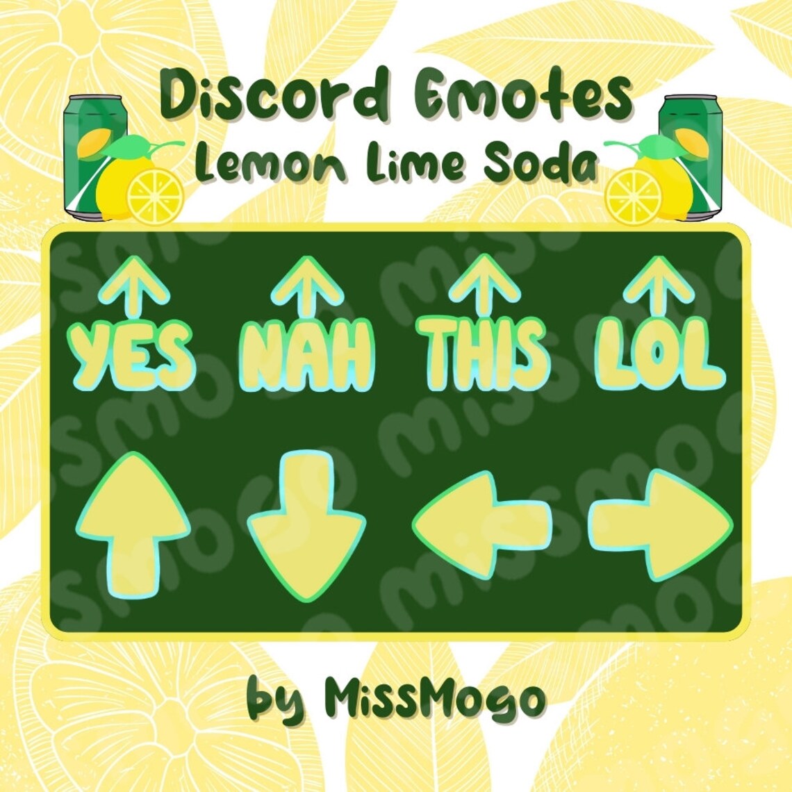 Discord Reactions and Emotes | Color: Lemon Lime Soda - Etsy