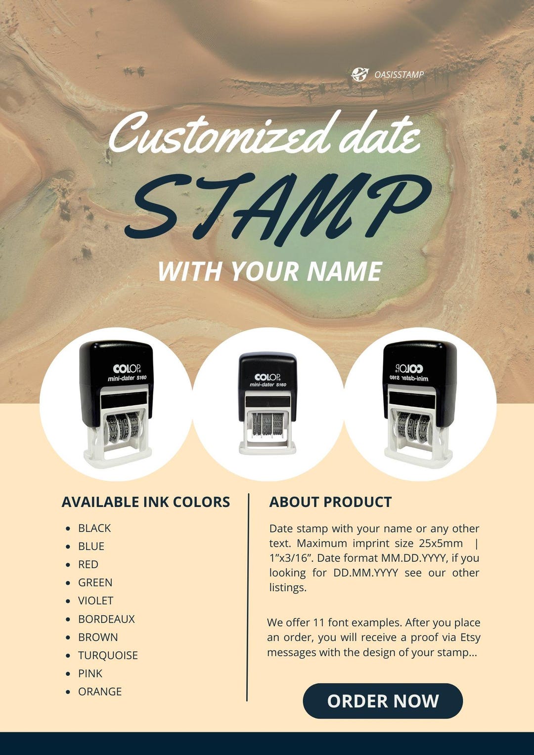 Date Name Stamp. Customized Date Stamp With Your Name or Any Other Text ...