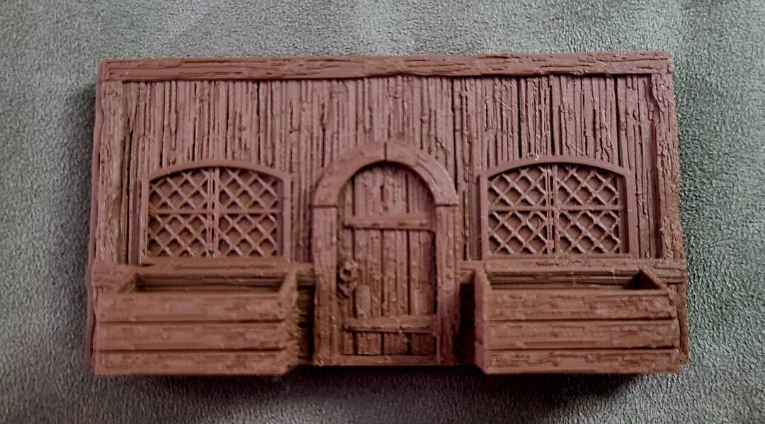 Miniature Building Facade - Market 2 Bins | 28mm Tabletop Wargaming ...