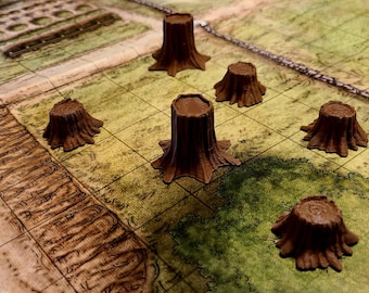 Miniature Tree Stumps 28mm 13pc Set Grim Dark RPG Wargaming Terrain ...