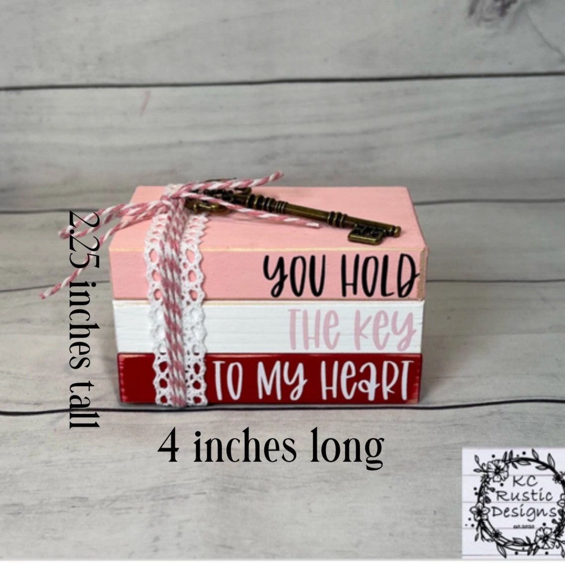 Valentines Books/valentine’s Day Decor/ Tiered Tray Decor/ Wood Books ...