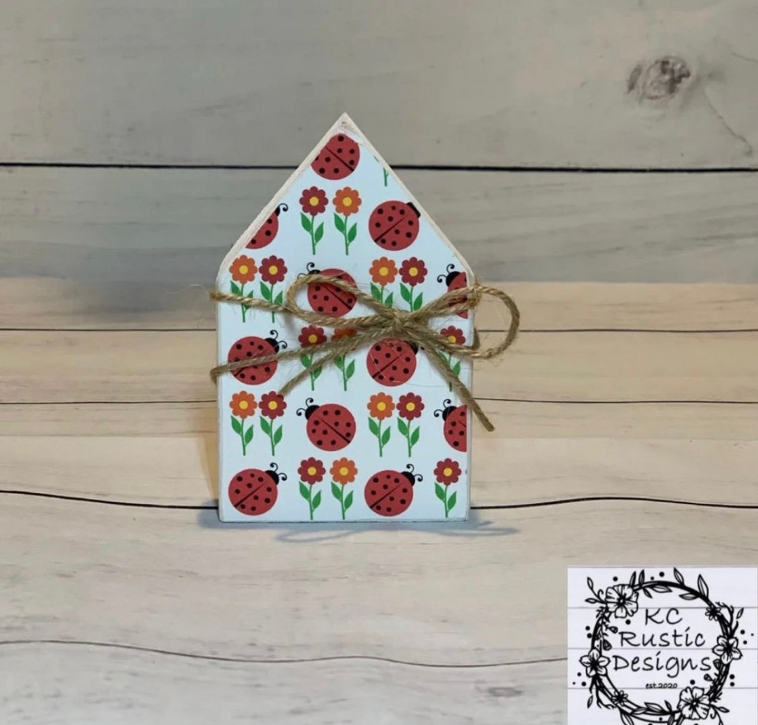 Ladybug Mini Wood House/tiered Tray Decor/spring Decor/summer Decor ...