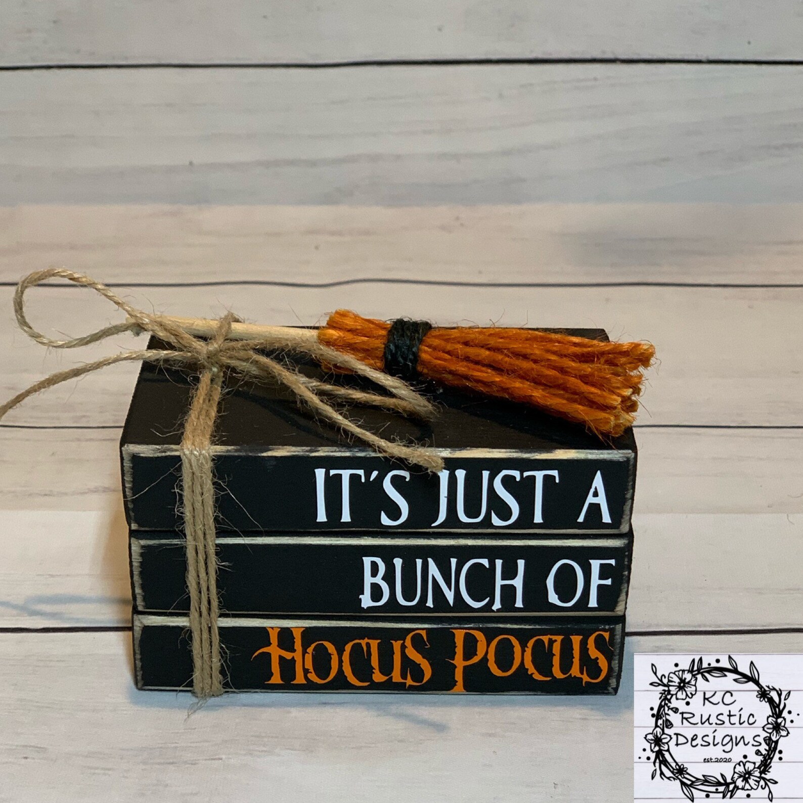 Halloween Mini Wood Book Stack/ Halloween Wood Book Stack/ - Etsy