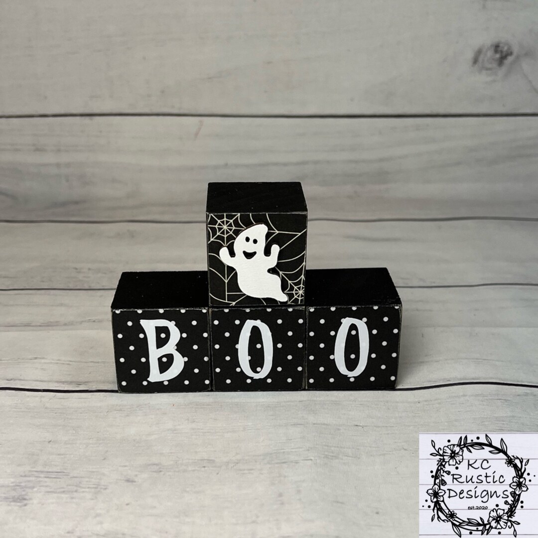 Halloween Wood Blocks/ Halloween Decor/boo/ Tier Tray Decor/wood Decor ...