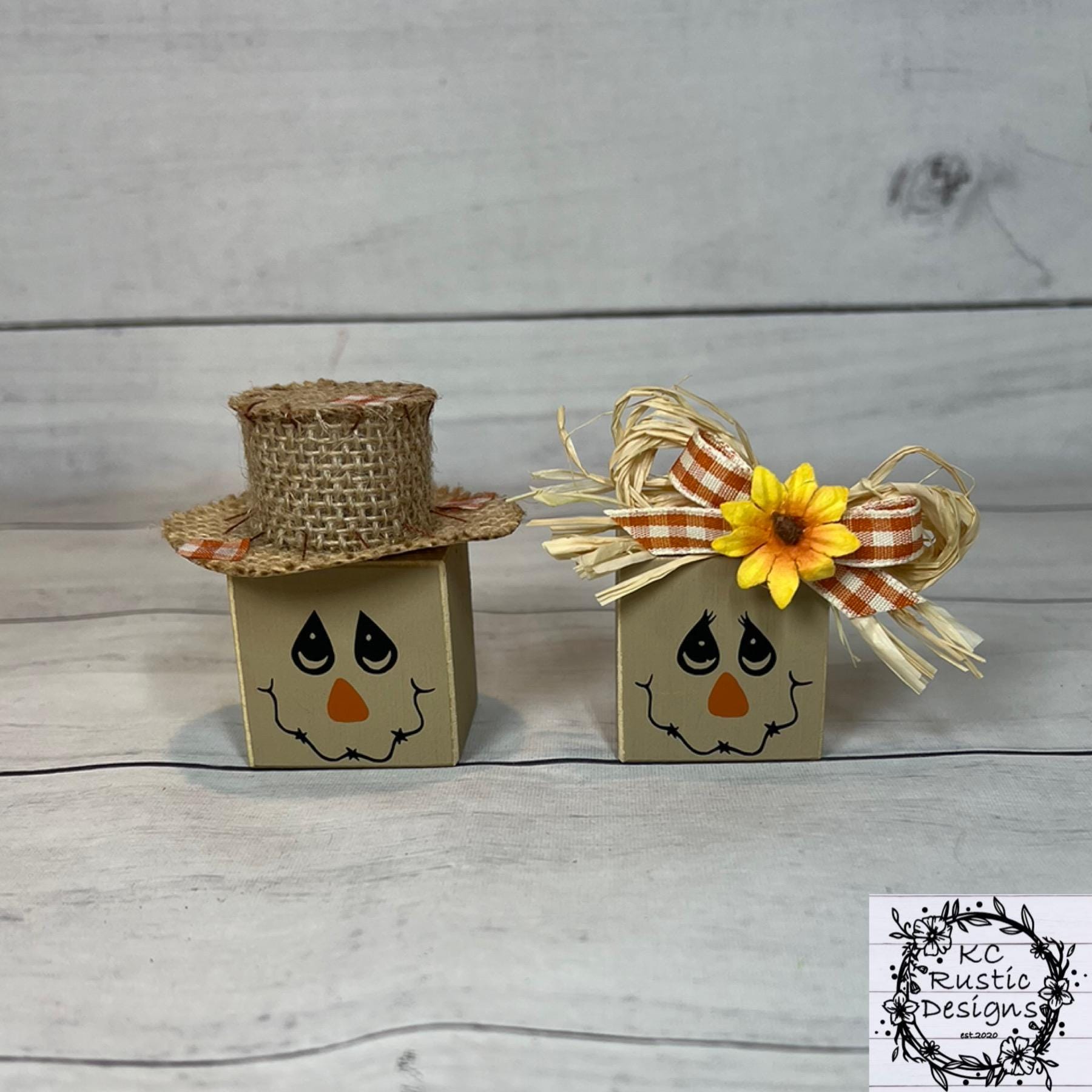 Scarecrow Wood Blocks/fall Tier Tray/fall Decor/halloween Decor/tier ...