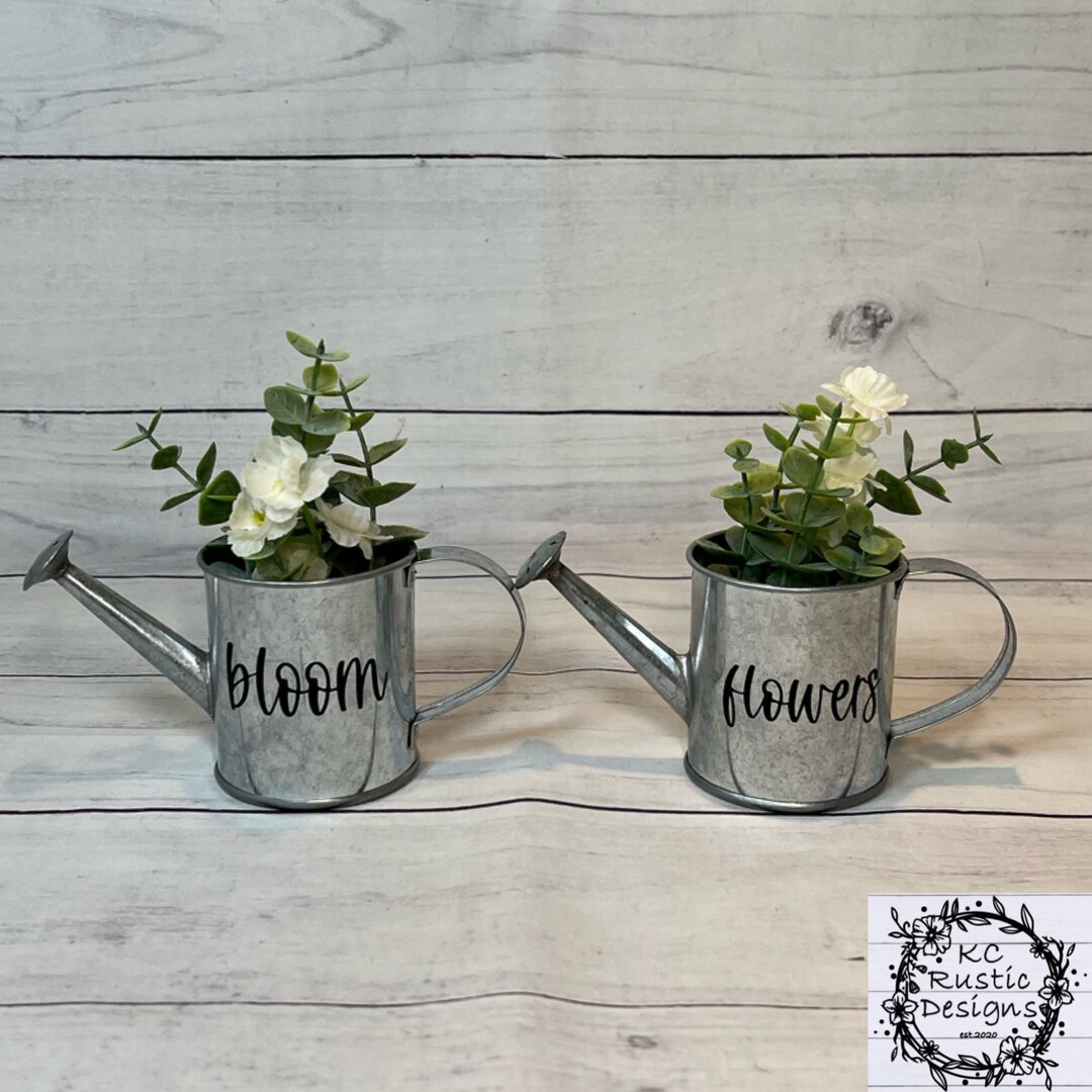 Mini Watering Cans With Greenery & Flowers/ Tier Tray Decor/spring ...