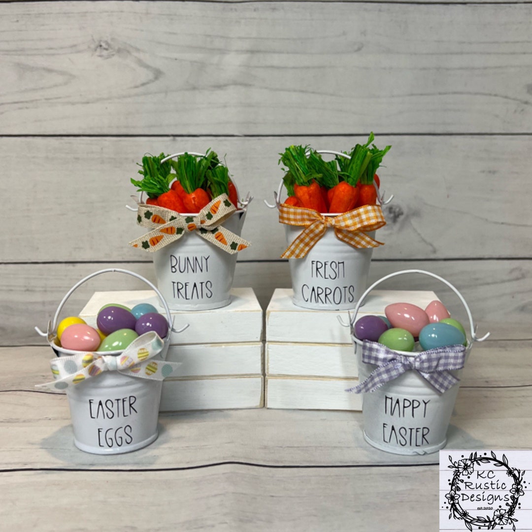 Easter Mini Pails/ Easter Eggs/ Fresh Carrots/ Bunny Treats/ Easter ...