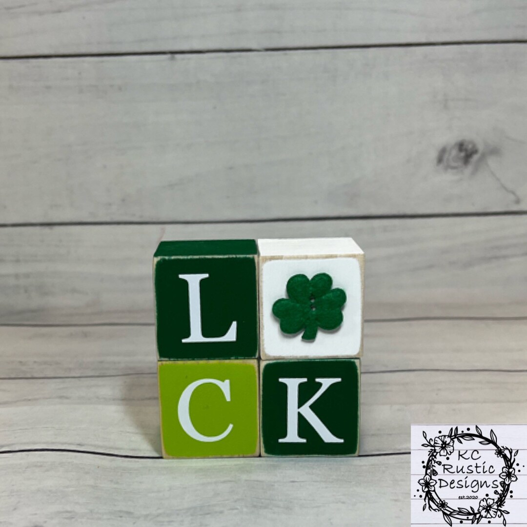 St. Patrick’s Day Decor/ Wood Blocks/ Tiered Tray Decor/ Wood Decor ...