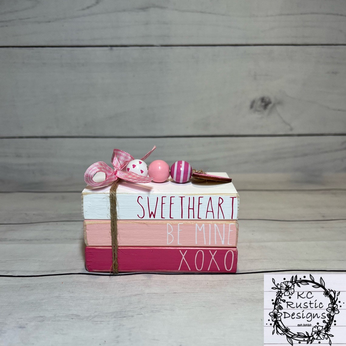 Valentine Mini Wood Book Stack/ Be Mine/ Tiered Tray Decor/ | Etsy