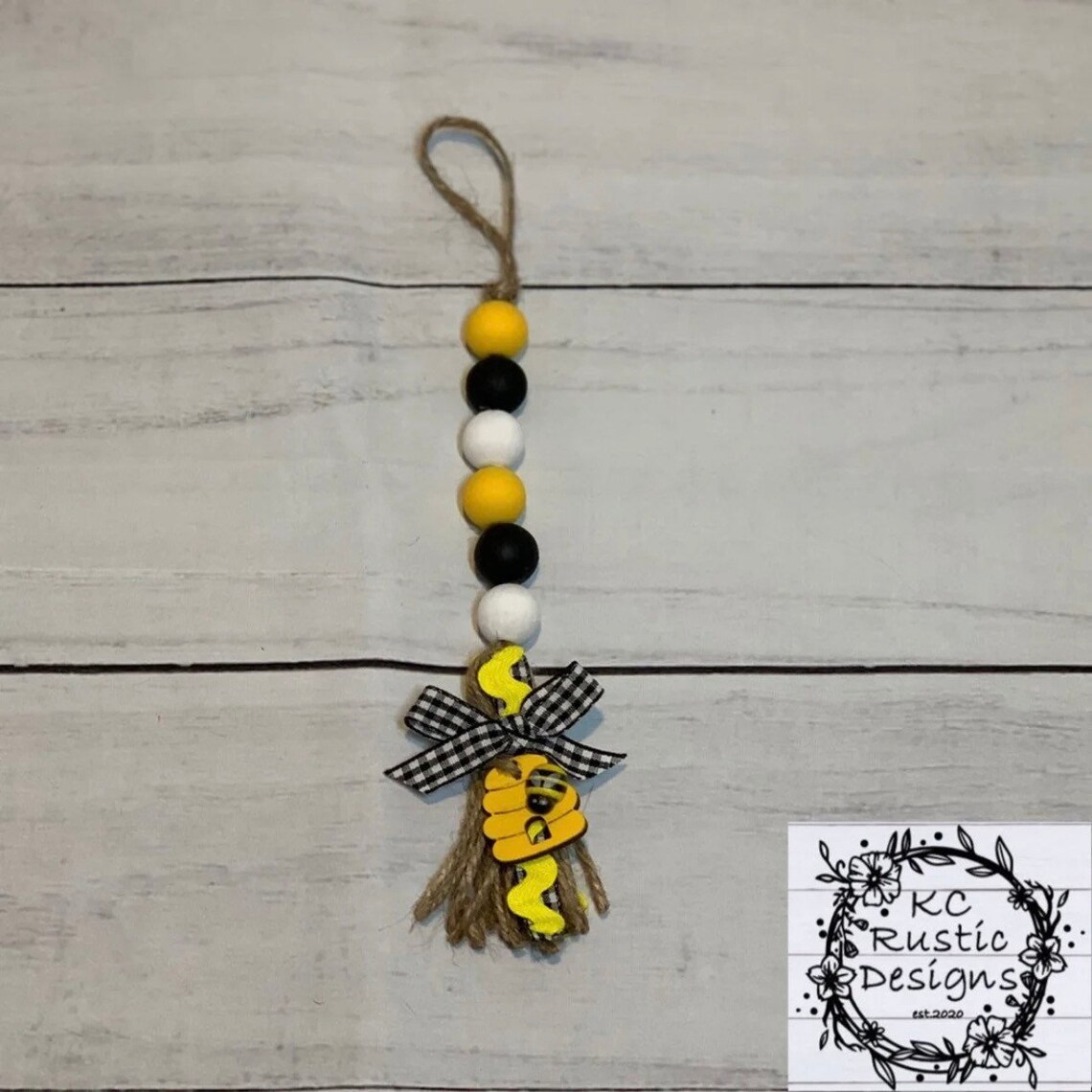 Bee Wood Beaded Garland/ Tiered Tray Decor/ Bee Decor/ | Etsy