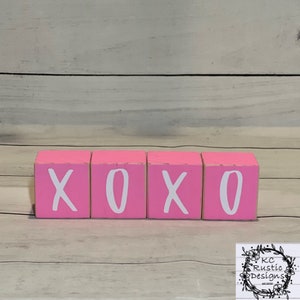Valentine XOXO Wood Blocks/ Valentine Decor/ Farmhouse Decor/ Tiered ...