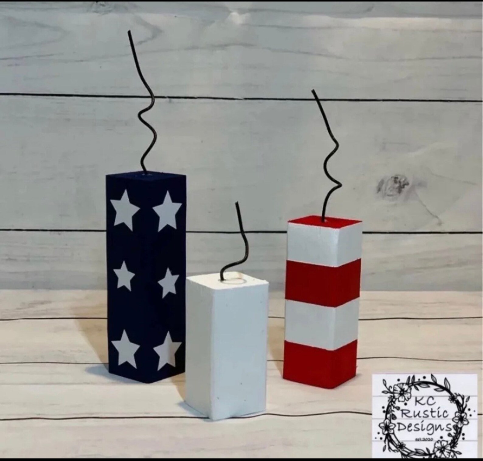 Wooden Firecrackers/ Tiered Tray Decor/ Wooden Fireworks/ - Etsy