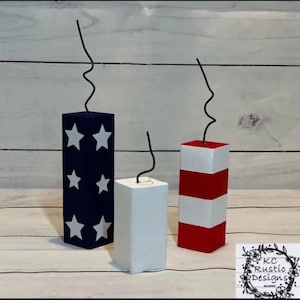 Wooden Firecrackers/ Tiered Tray Decor/ Wooden Fireworks/ - Etsy