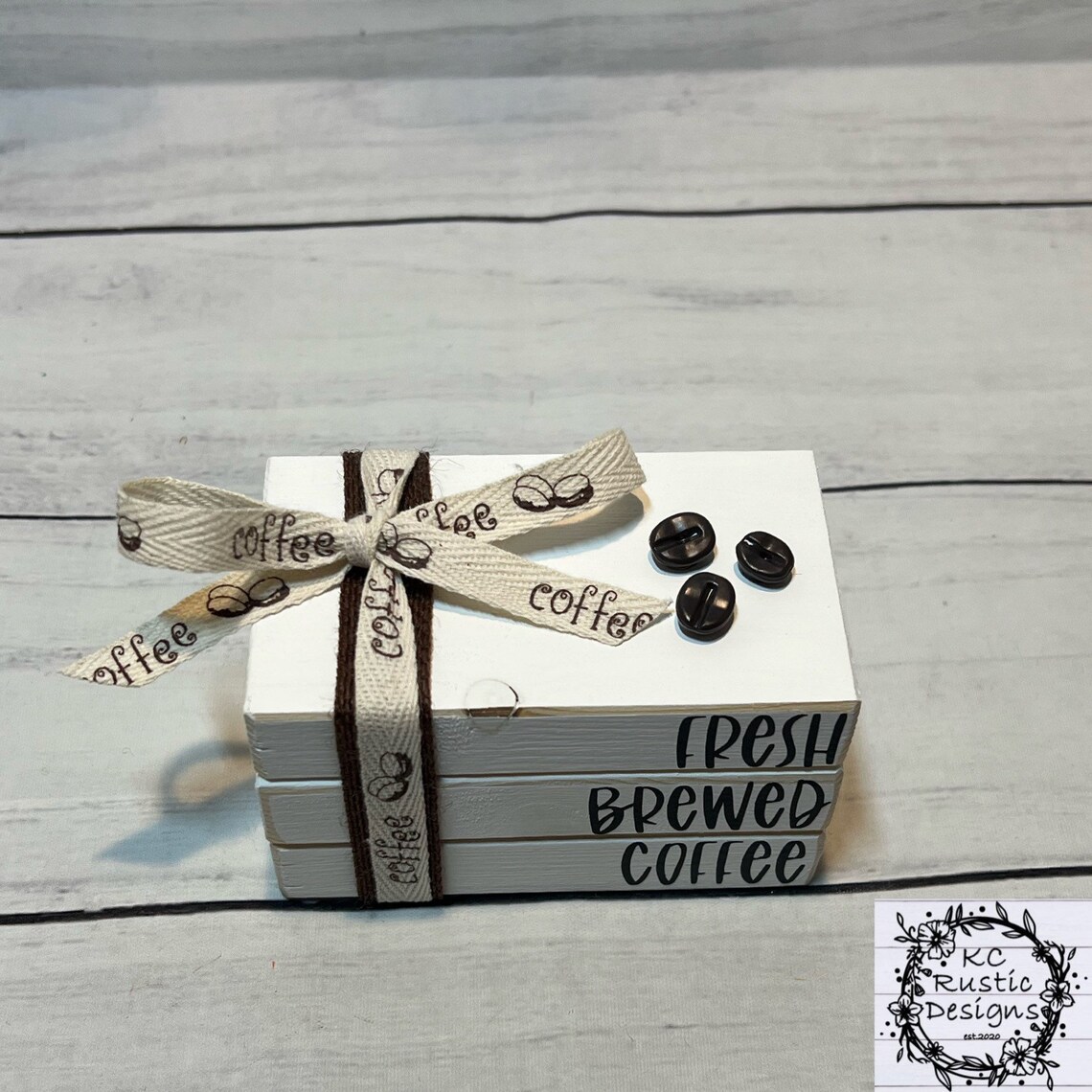 Coffee Mini Wood Book Stack/coffee Bar/ Farmhouse/ Tier Tray - Etsy