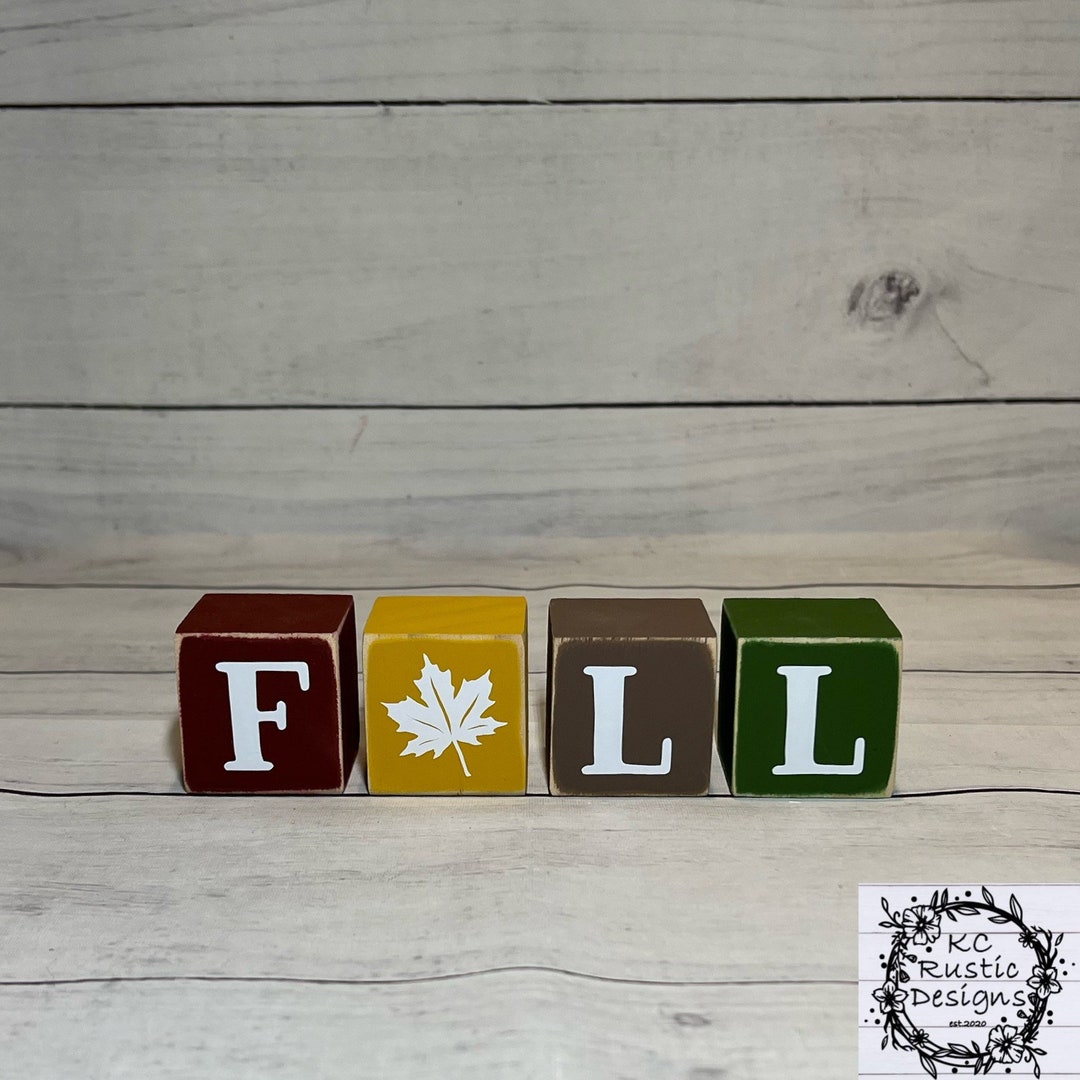 Fall Wood Blocks/ Tiered Tray Decor/ Fall Decor/ Farmhouse/ Wood Blocks ...